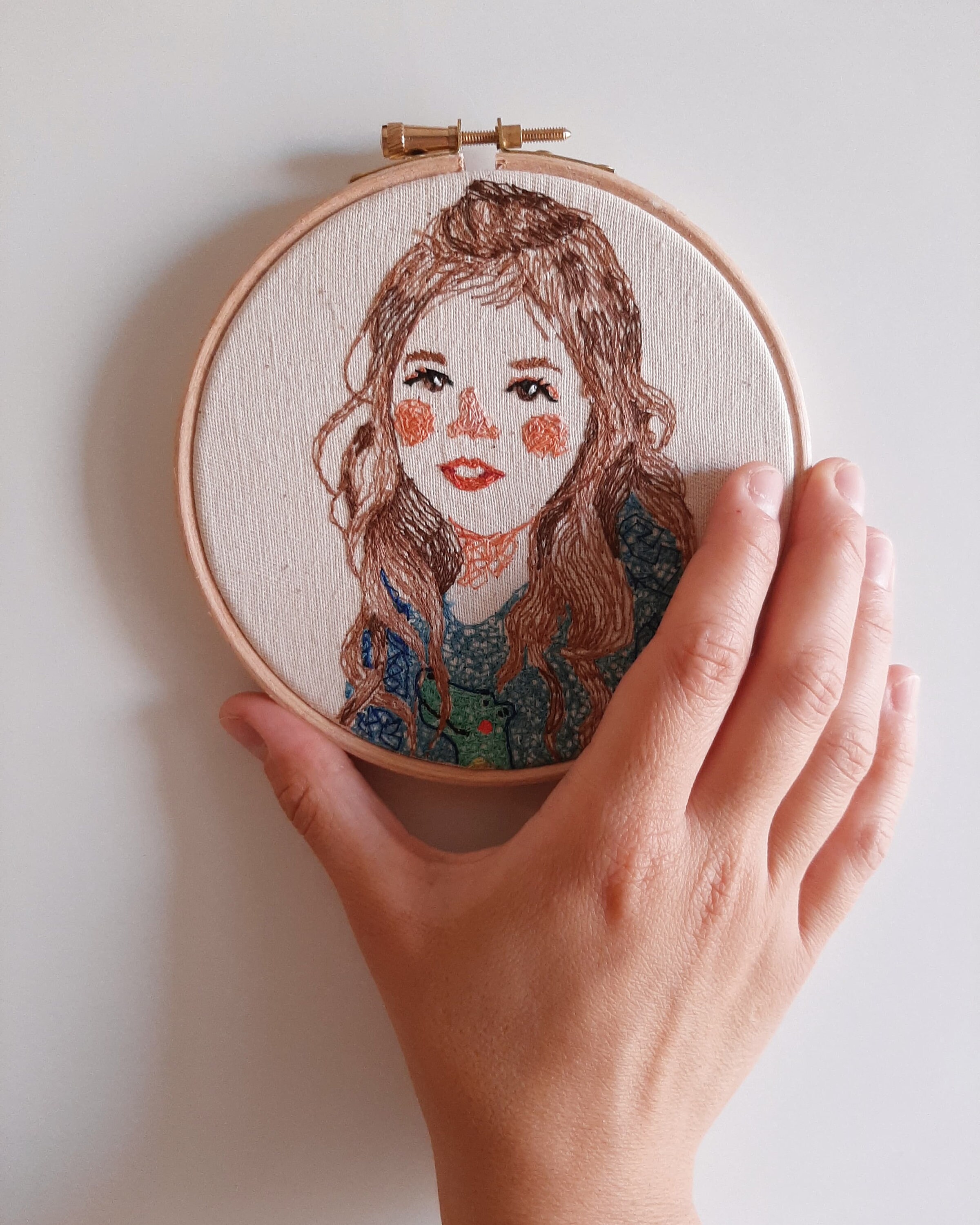 CUSTOM Embroidered Portrait Wall Hanging, Personalized Family ...