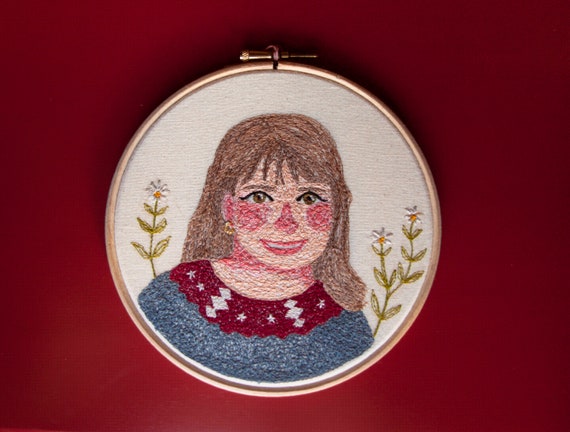 Custom Woman's Embroidery Portrait Personalized - Etsy