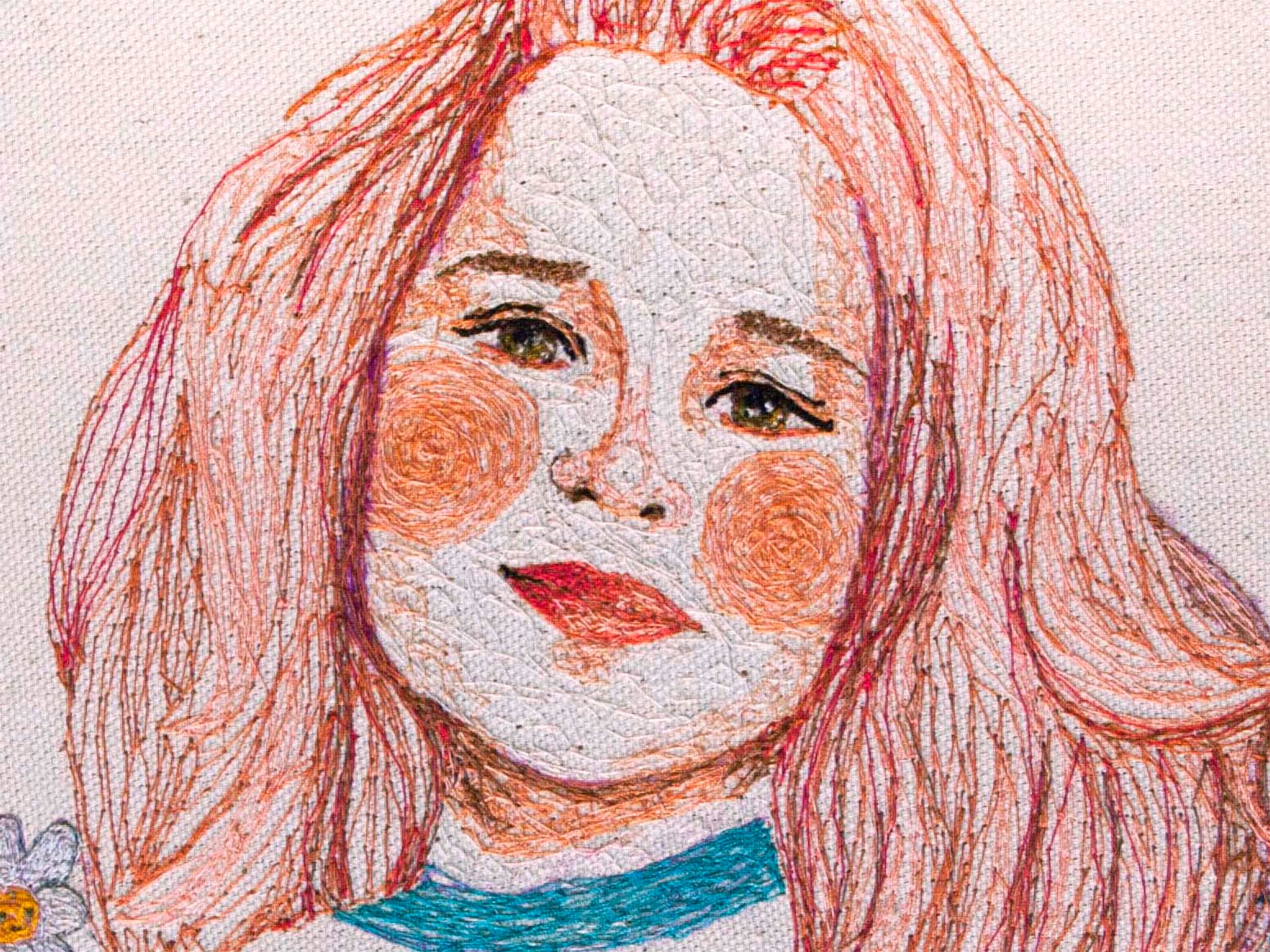 Personalized Embroidery Portrait, Custom Detailed Embroidery Portrait ...
