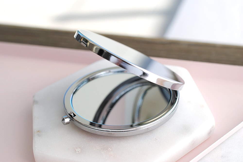 Compact Mirror Engraved Personalized Silver Custom Name | Etsy