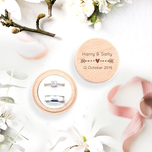 Personalised Timber Wedding Ring Box Wooden Ring Box | Etsy