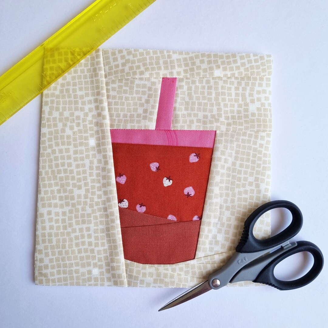 FPP Quilt Block, Cute Block, Foundation Paper Piece Block, Milkshake ...