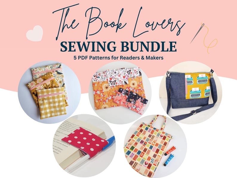 Book Lovers Sewing Pattern Bundle - 5 Bookish Patterns Included! - Etsy