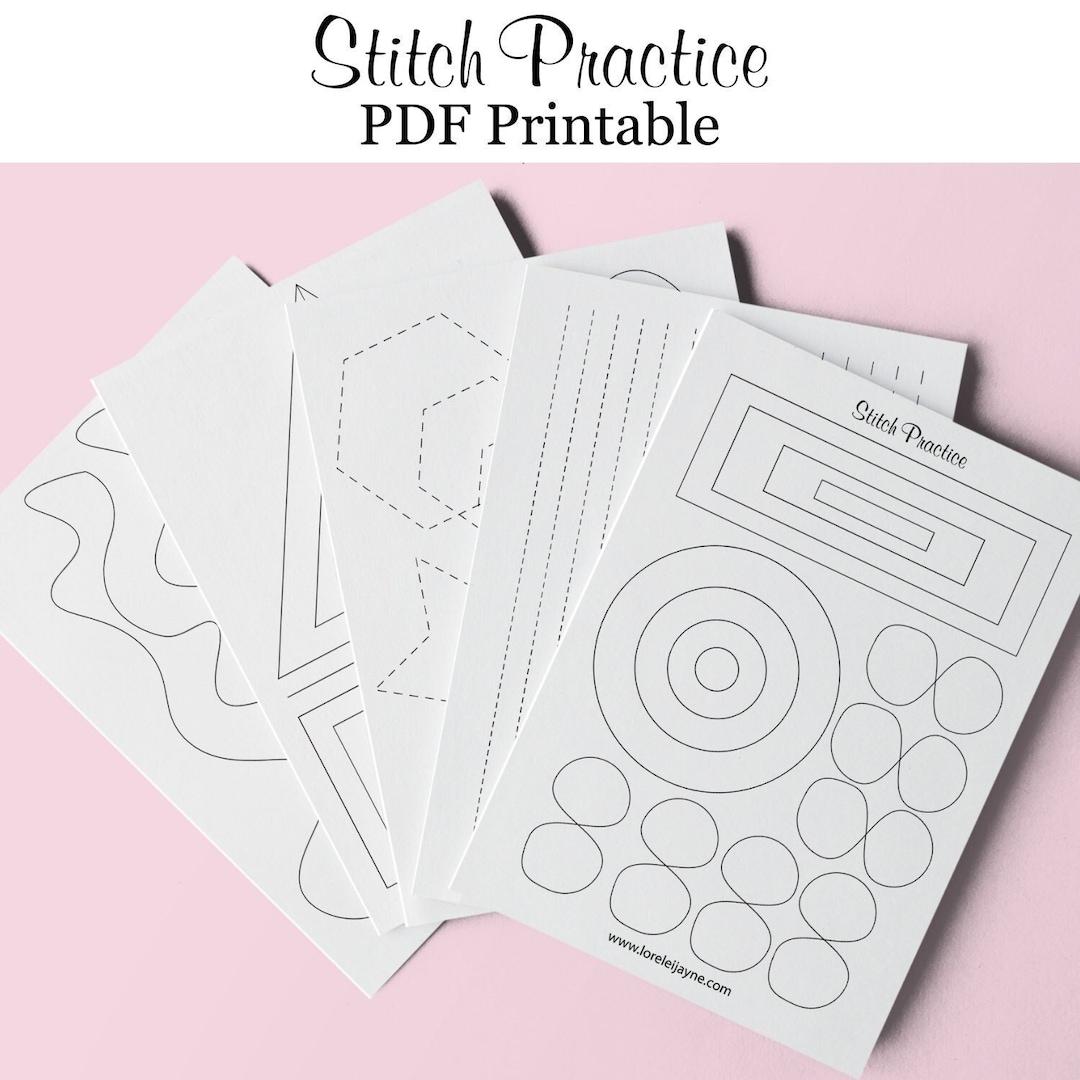 Stitch Practice PDF Printable, Learn to Sew, Practice Sewing Worksheet ...
