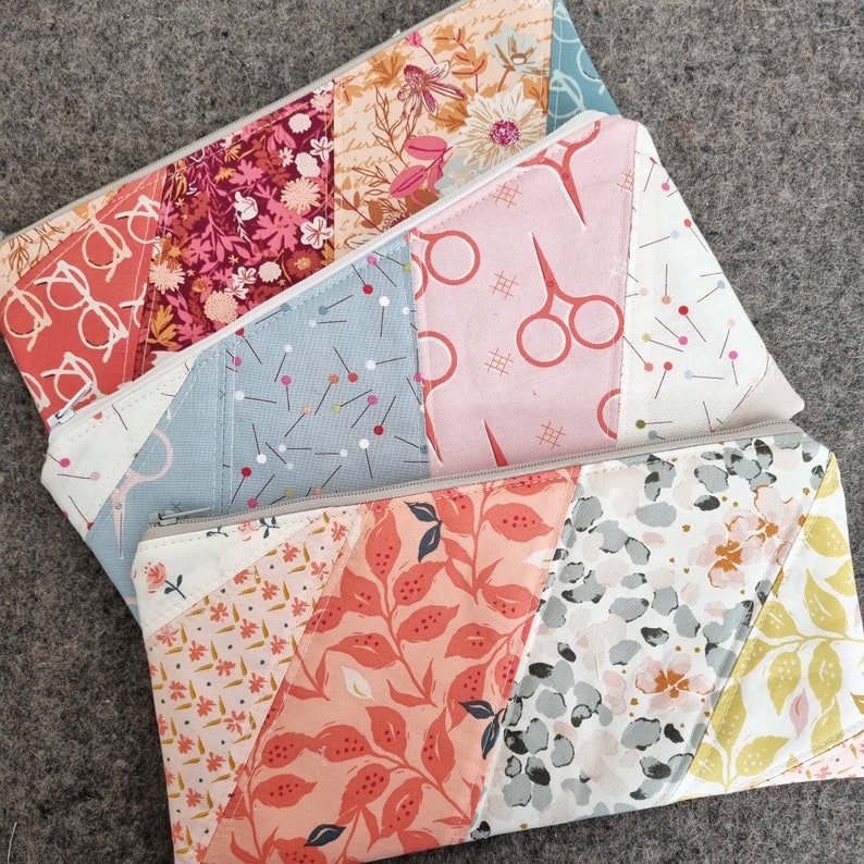 Paper Pieced Pouch PDF Sewing Pattern Zip Pouch Pattern - Etsy
