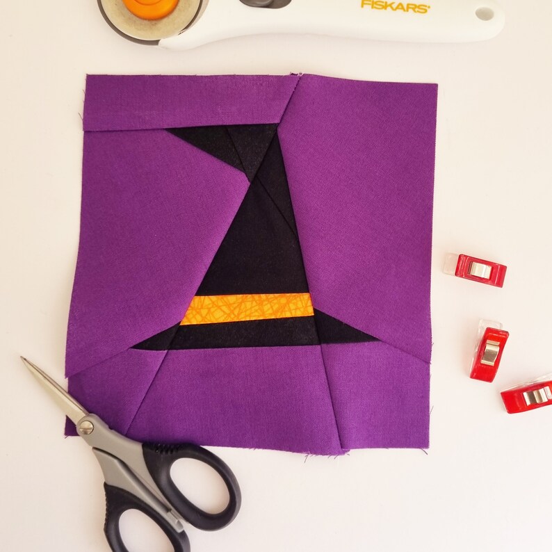 Foundation Paper Piecing Quilt Block Witch Hat FPP Block - Etsy
