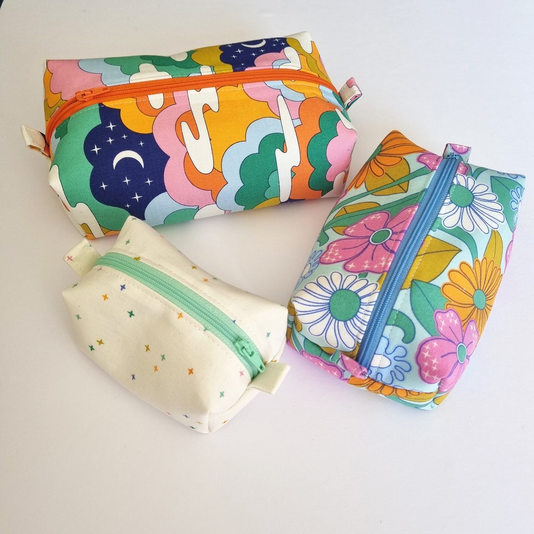 Fun Boxy Pouch PDF Sewing Pattern, Video Tutorial, Cute Beginner Pouch ...