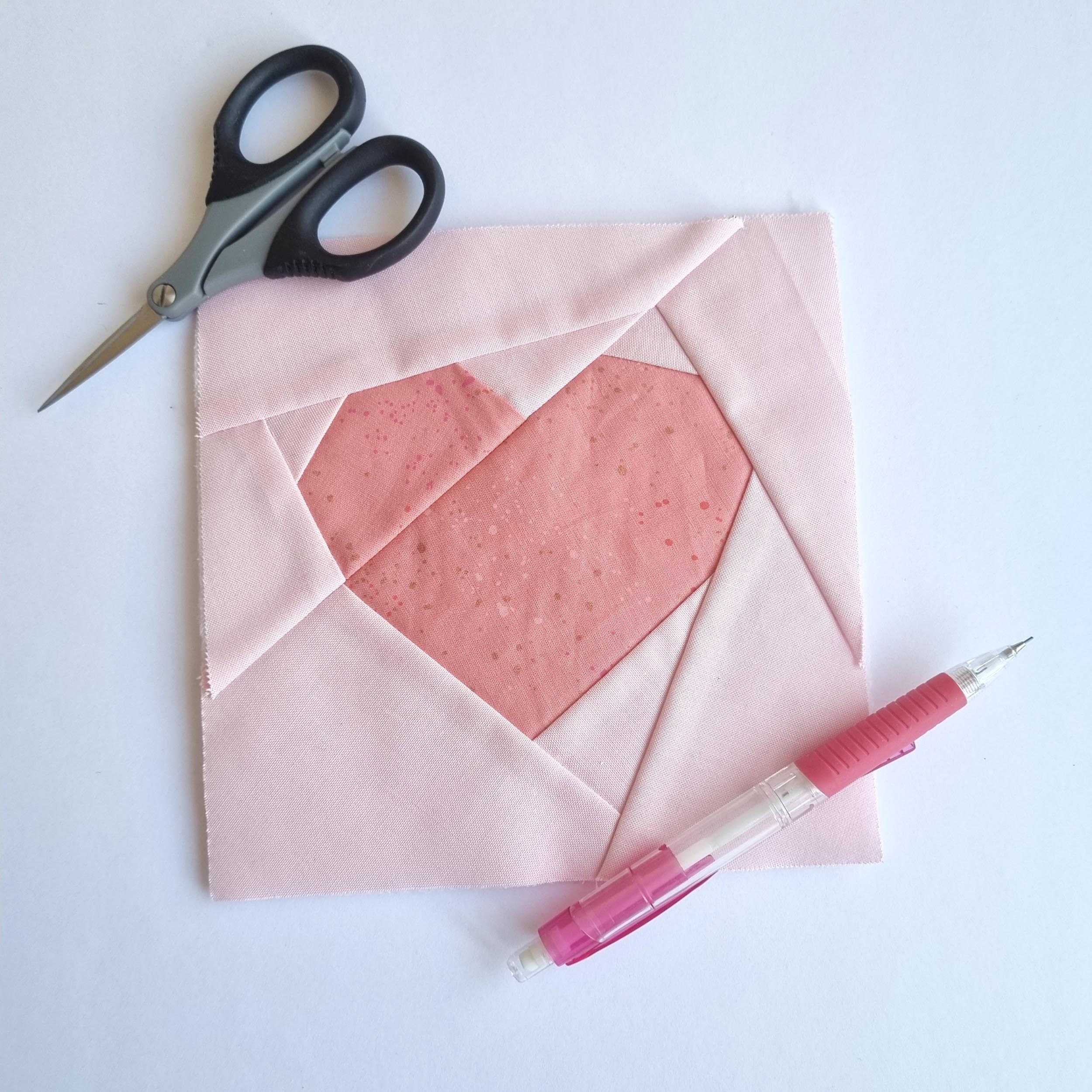 Heart FPP Block Sewing Pattern Bundle, Valentines, Double Heart, Heart Block, Quilt Blocks, 6 ...