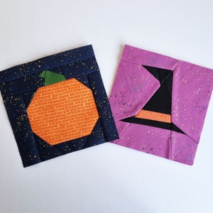 Halloween FPP Sewing Pattern Bundle, Bat Block, Pumpkin Block, Witch ...
