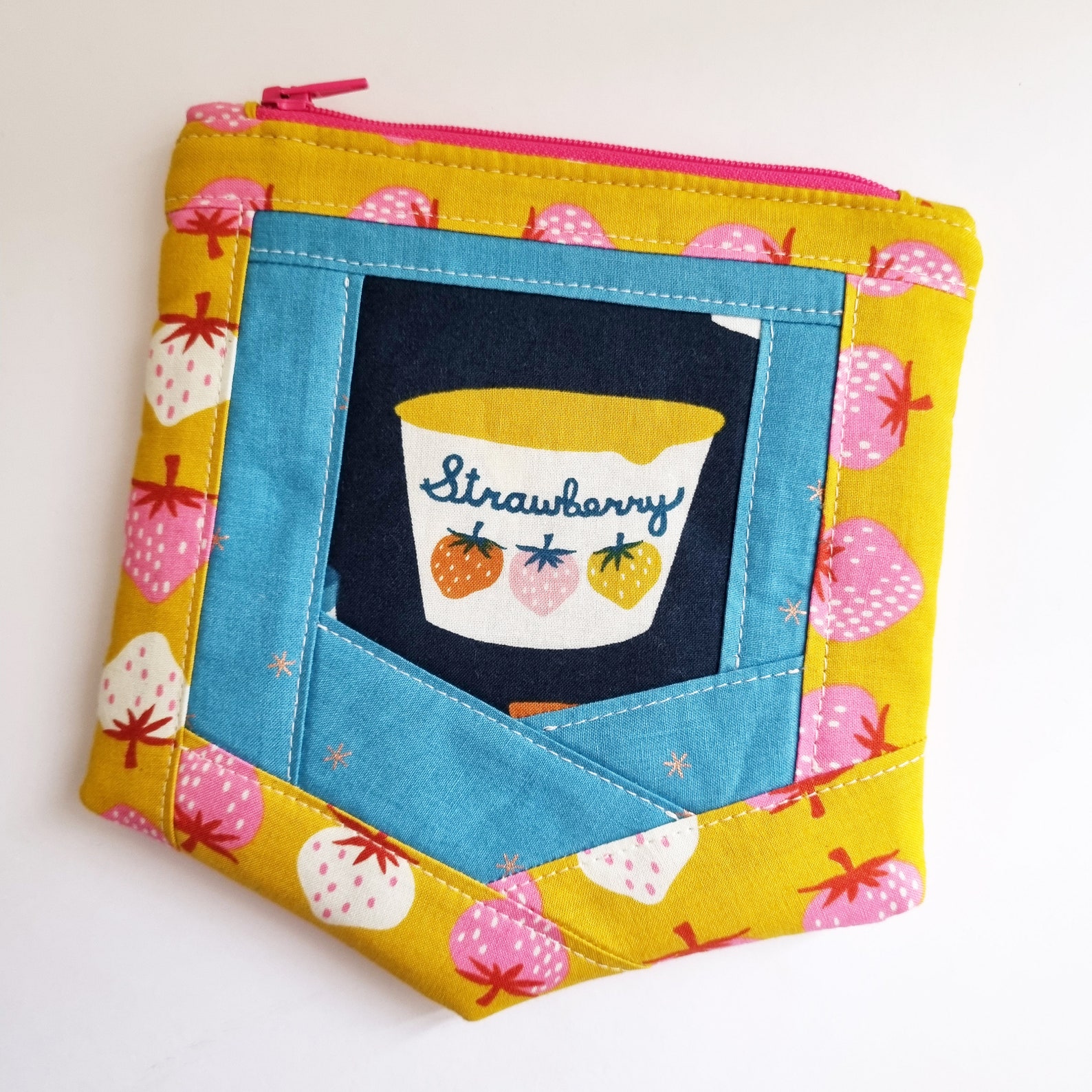 Pocket Pouch PDF Sewing Pattern, Foundation Paper Pieced Quilted Zipper ...