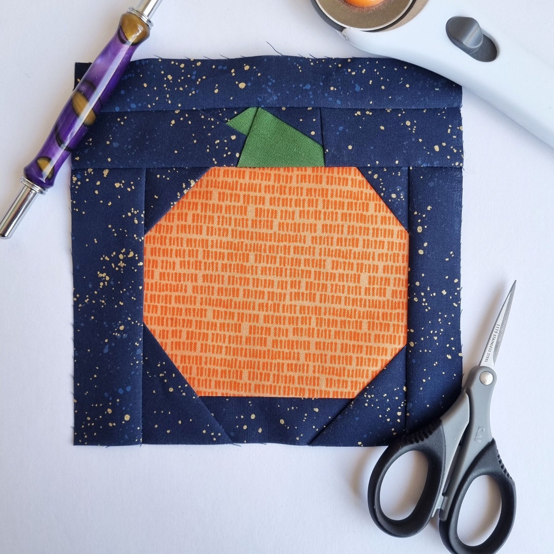 Pumpkin Foundation Paper Piecing Quilt Block, Halloween, Fall, Autumn, Spooky Halloween Block ...
