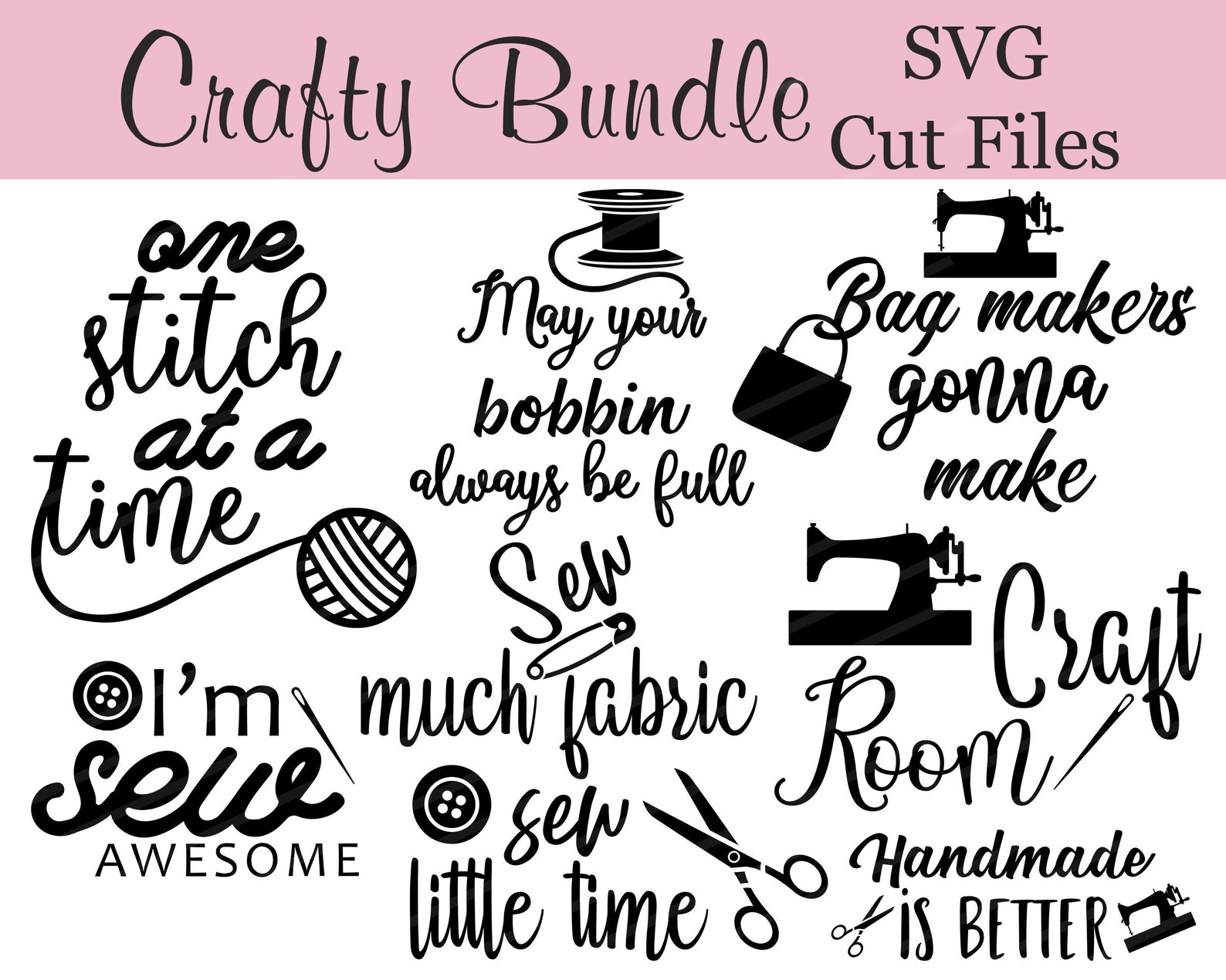 Crafty Bundle SVG Cut Files SVG Bundle Svg Cricut | Etsy