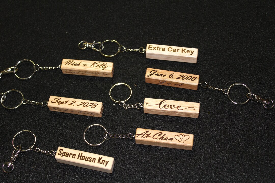 Solid Hardwood Key Chains - Etsy