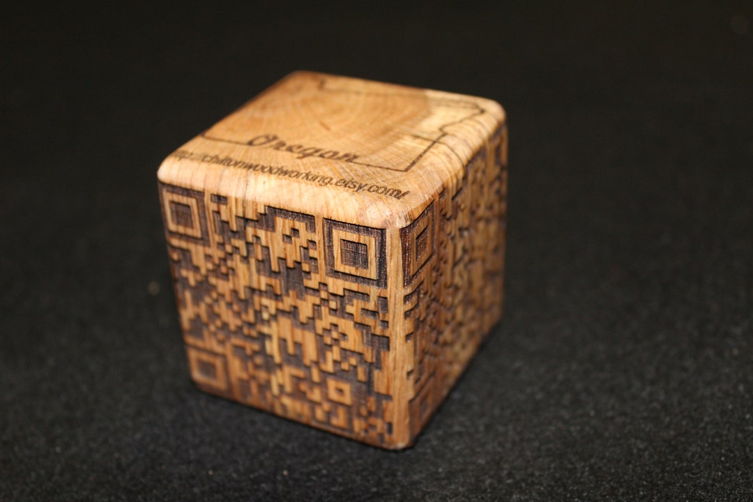 Custom QR Code Blocks, Solid Oak - Etsy