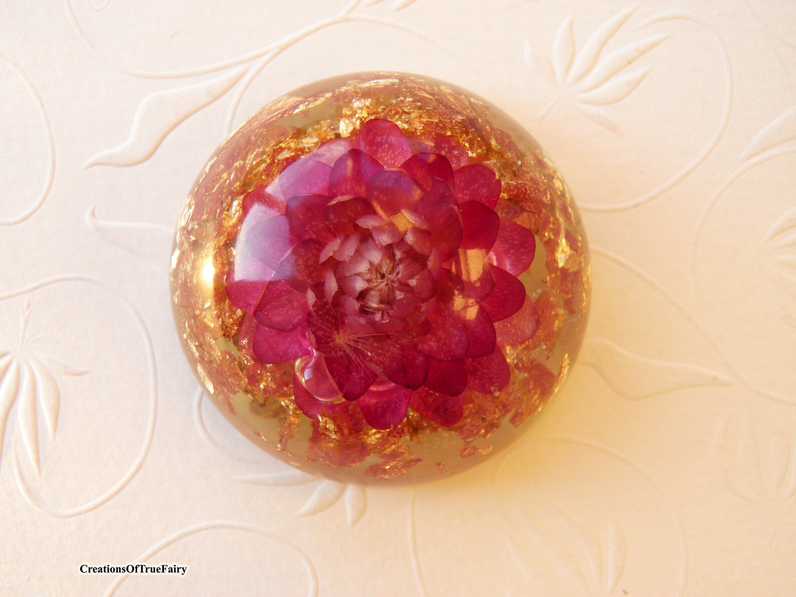 Gift for her Small purple pink flower paperweight Unusual | Etsy