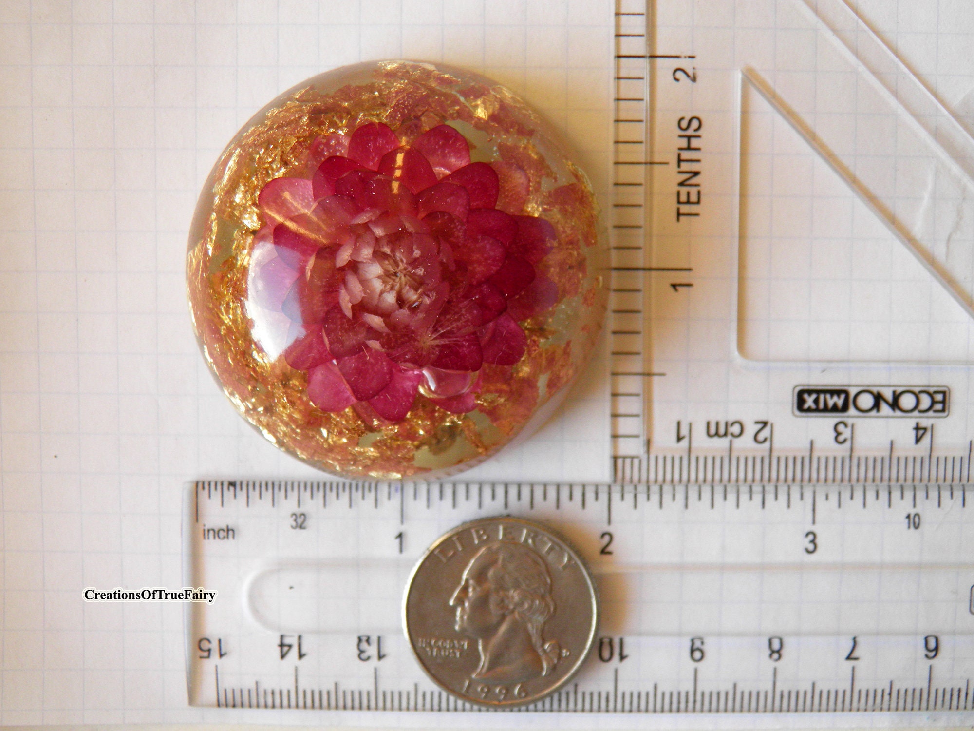Gift for her Small purple pink flower paperweight Unusual | Etsy
