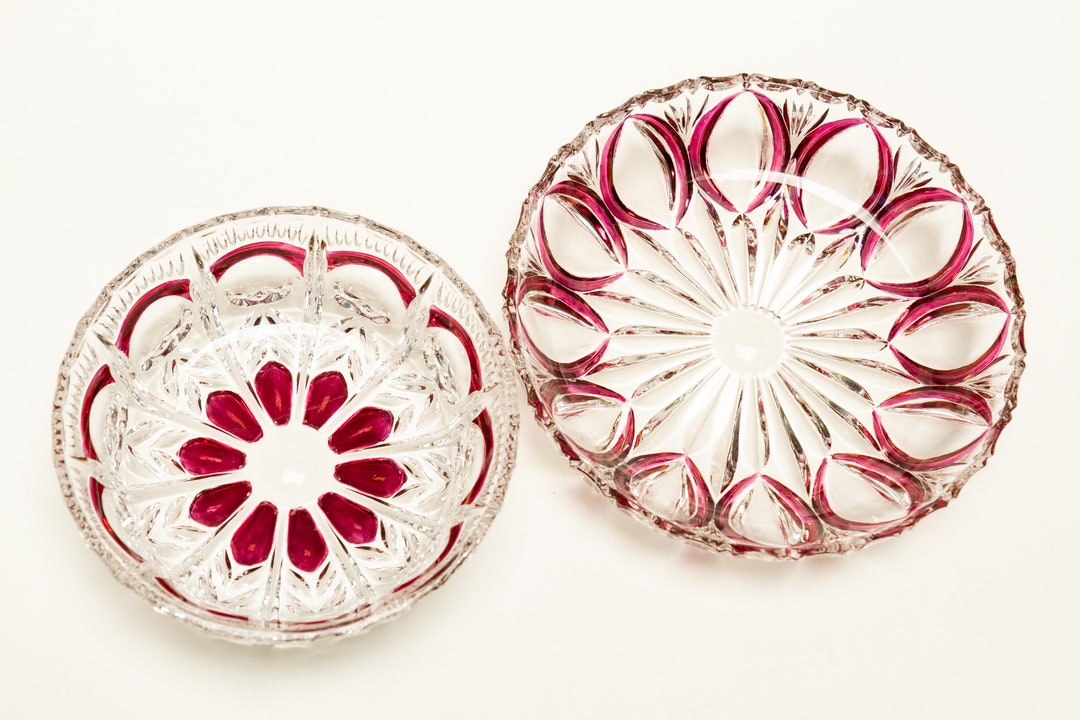 Crystal Glass Dish Set, Glass Bowl Set, Crystal Bowl and Dish Set With ...