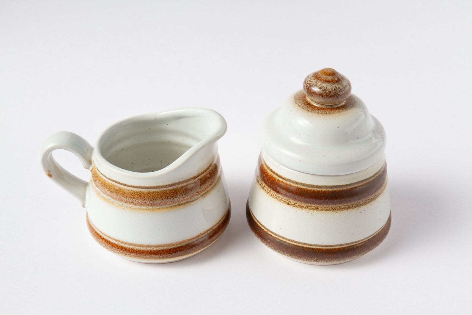 Vintage German Gerz Pottery Sugar Bowl and Creamer, Stoneware Milk Jug ...