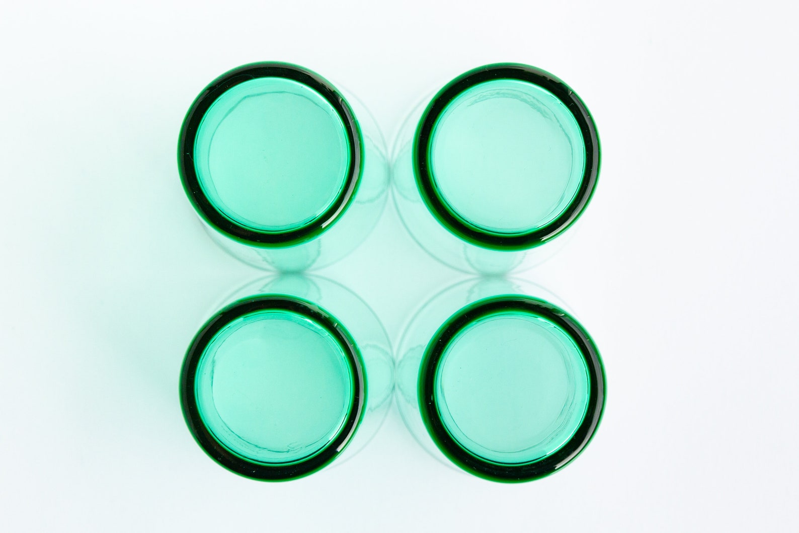 Set of Four Rare Green 7up Glasses, Arcoroc Glasses, Soft Drinks Glass ...