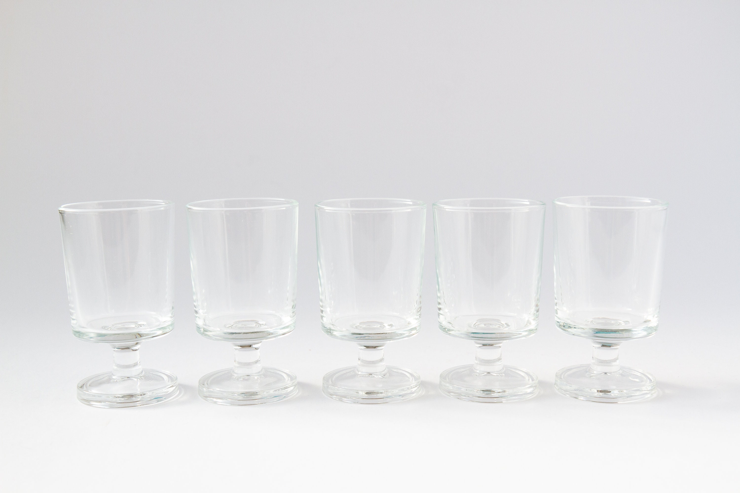 VINTAGE Five Small 4 Cl. French Luminarc Clear Stem Glasses - Etsy