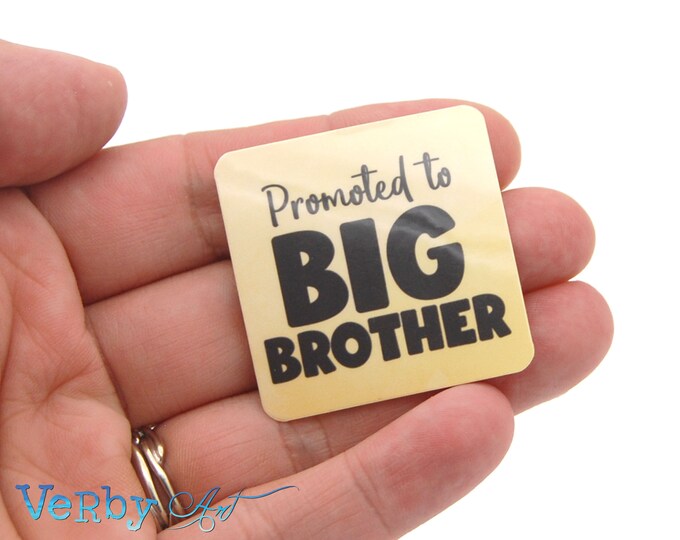 Promoted to Big Brother SM New Sibling Waterproof Tie Dye Sticker, Baby ...