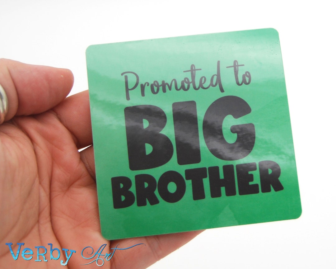 Promoted to Big Brother LG New Sibling Waterproof Tie Dye Sticker, Baby ...