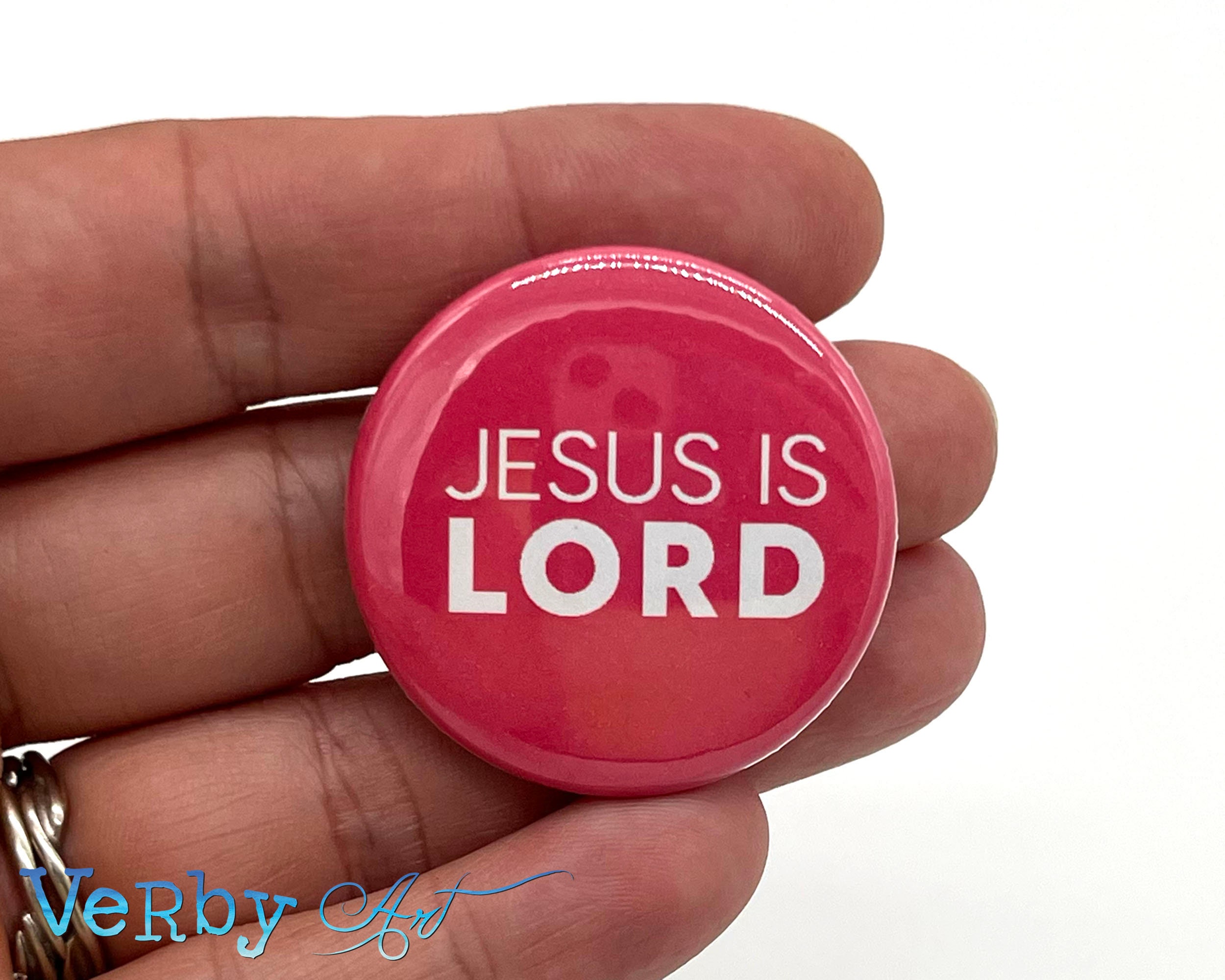 Jesus is Lord SM Custom Button, Bible Verse Christian Pin, Bible ...