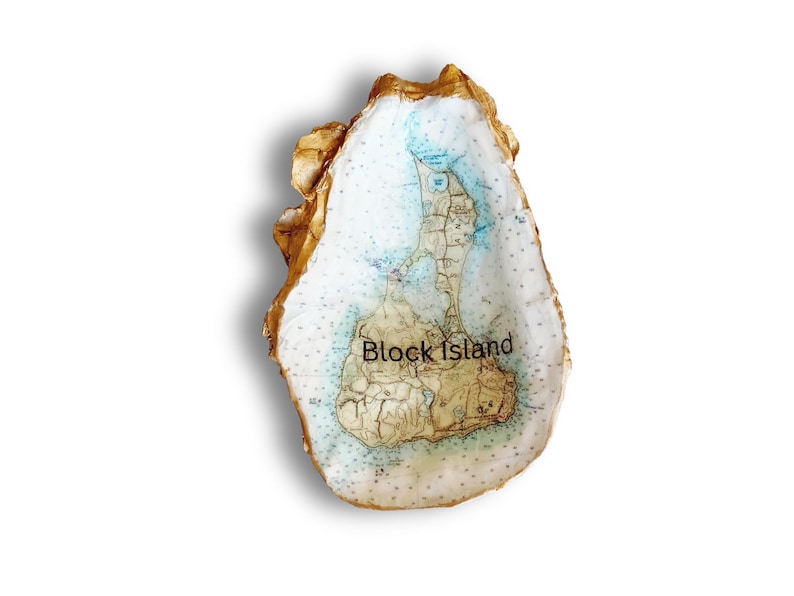 Custom Map Oyster Shell, US Harbor,port or Island, Nautical Decoupage ...