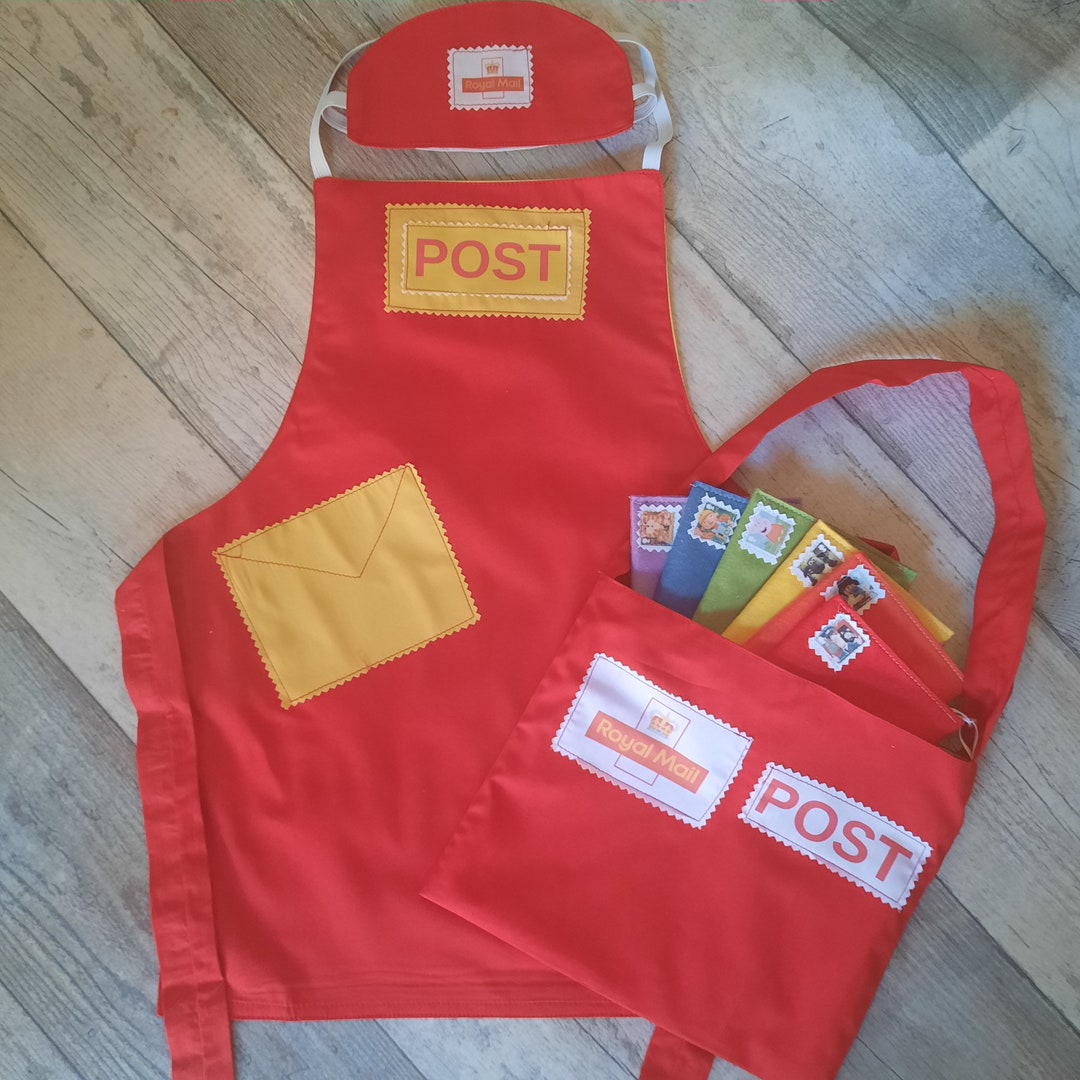 Pretend Play, Children's Postman Apron: Role Play Costume With Post Bag ...