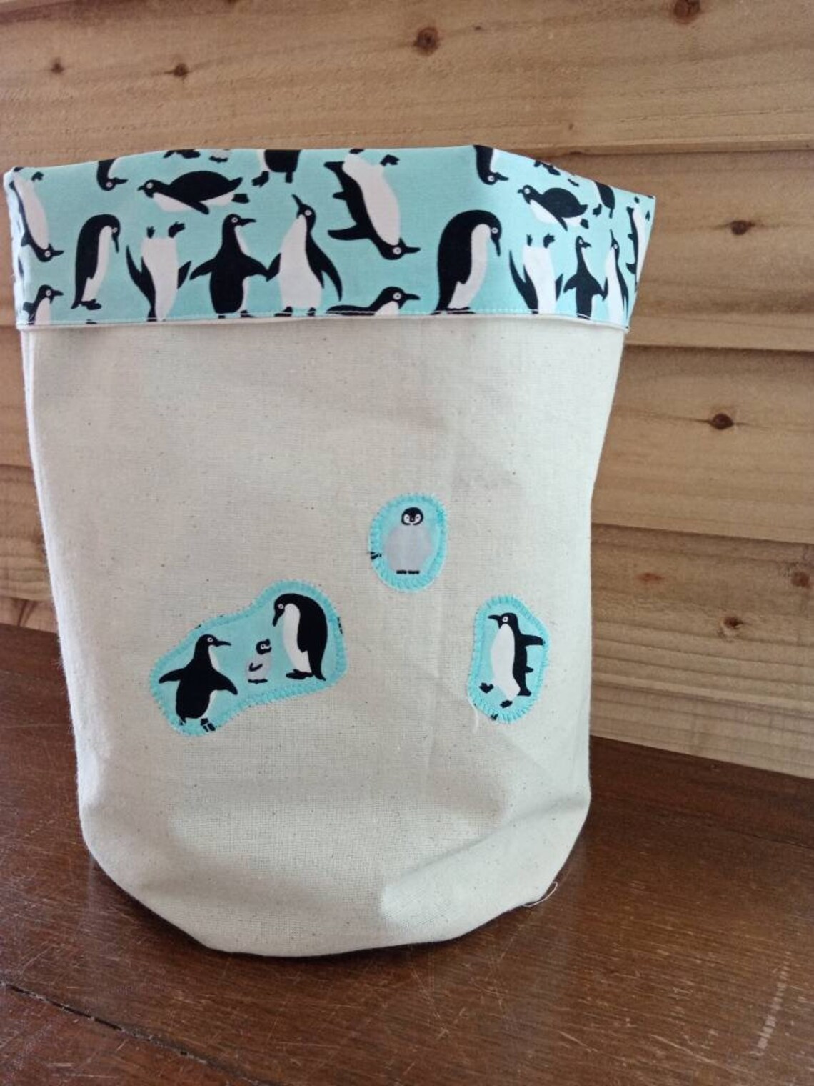 Fabric Storage Box Round Penguin Storage Basket Reversible - Etsy