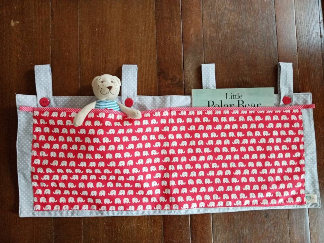 Handmade Baby Cot Tidy: Elephant Print Book Holder - Etsy