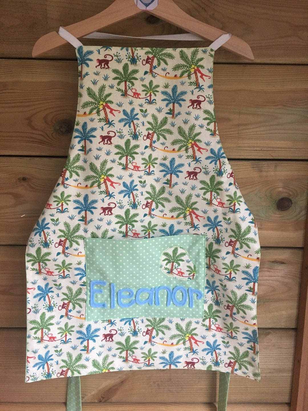 Reversible Children's Apron: Cheeky Monkey Print, Personalized Baking ...