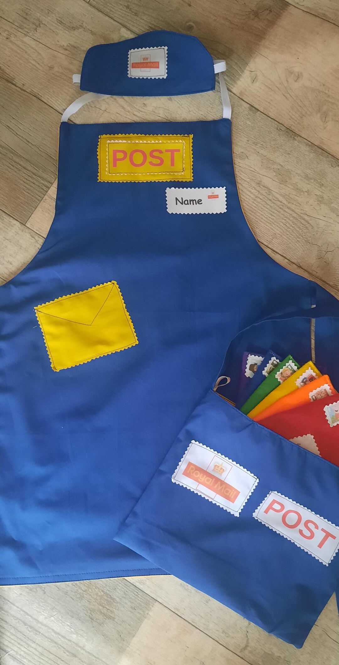 Childrens Role Play, Postman Apron, Dressing Up, Post Bag and Letters ...