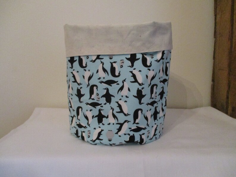 Fabric Storage Box Round Penguin Storage Basket Reversible - Etsy