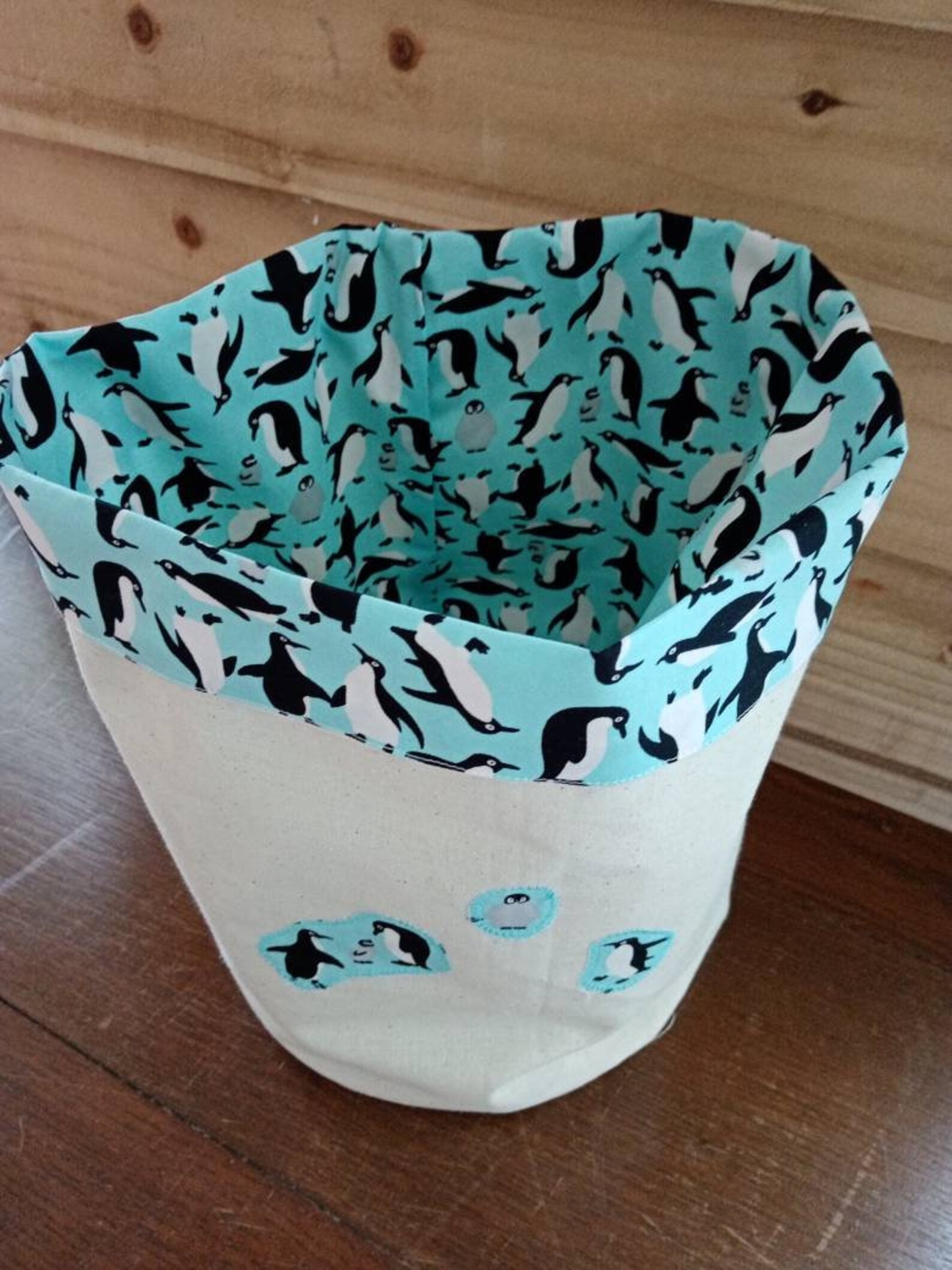 Fabric Storage Box Round Penguin Storage Basket Reversible - Etsy