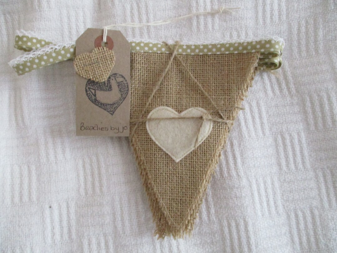 Rustic Hessian Heart Bunting: Handmade Country Wedding Decor - Etsy