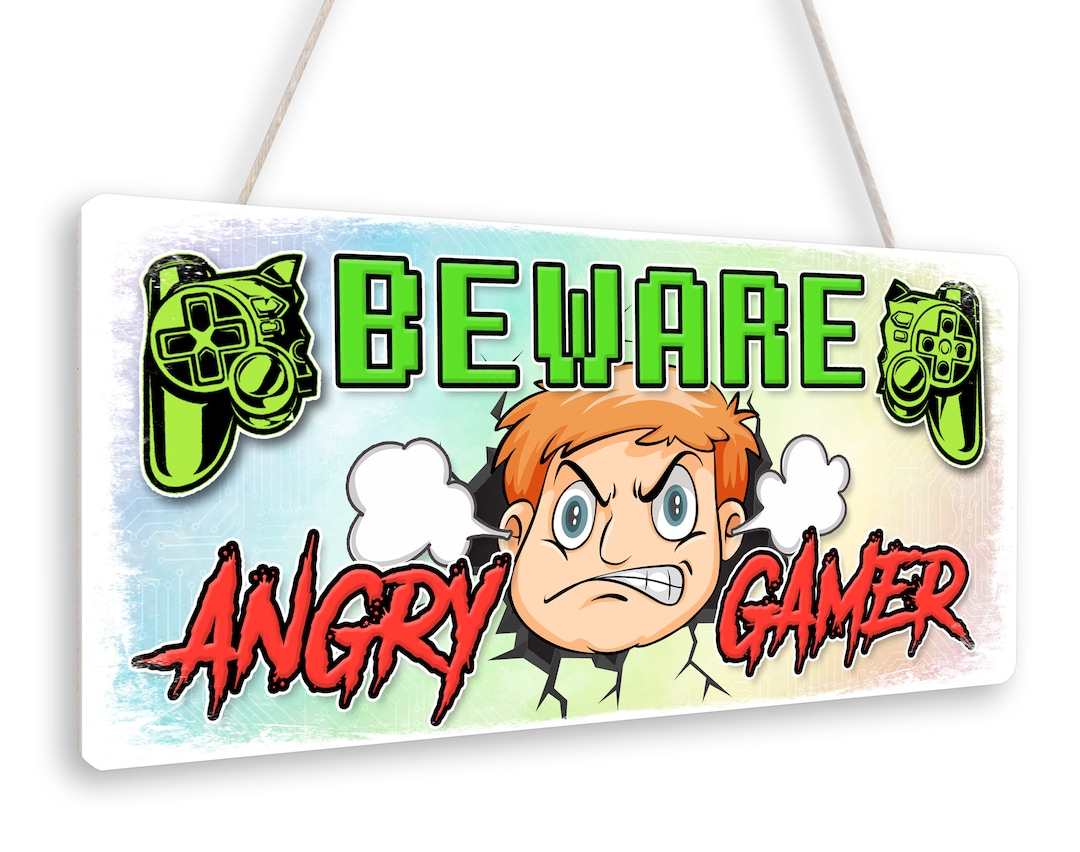 Angry Gamer Beware Gamer Door Sign Plaque - Etsy