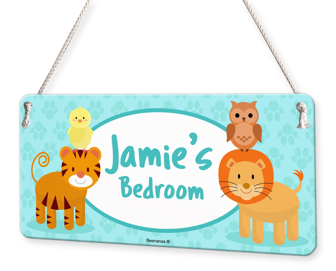 Wild Animals Tiger Lion Personalised Childs Bedroom Door Sign - Etsy