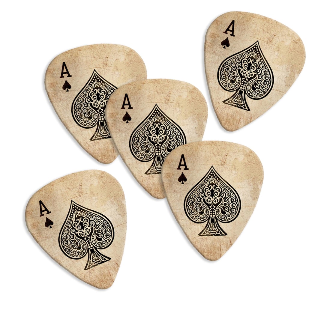 Ace of Spades Card Casino Guitar Picks Set of 5 - Etsy