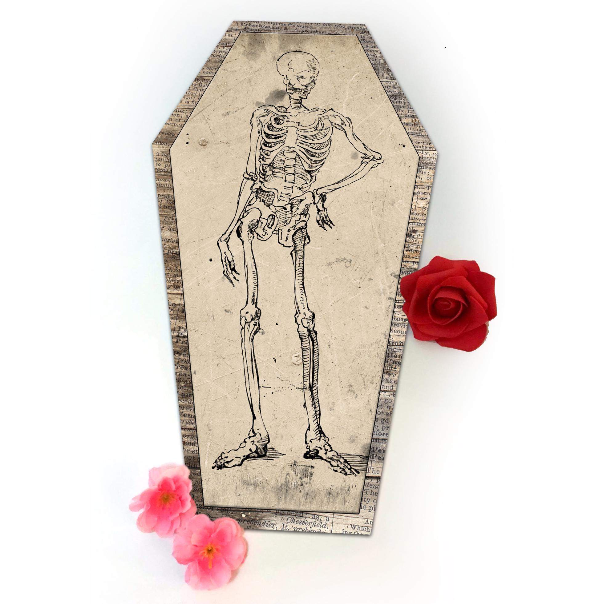 Endoskeleton Skeleton Coffin Shaped Plaque Gothic Handmade Sign - 2 ...