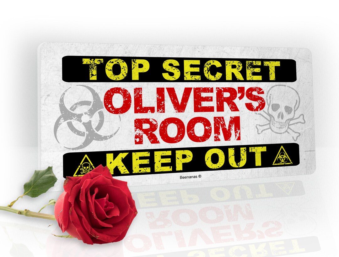 Top Secret Keep Out Personalised Childs Bedroom Door Sign Name Plaque ...