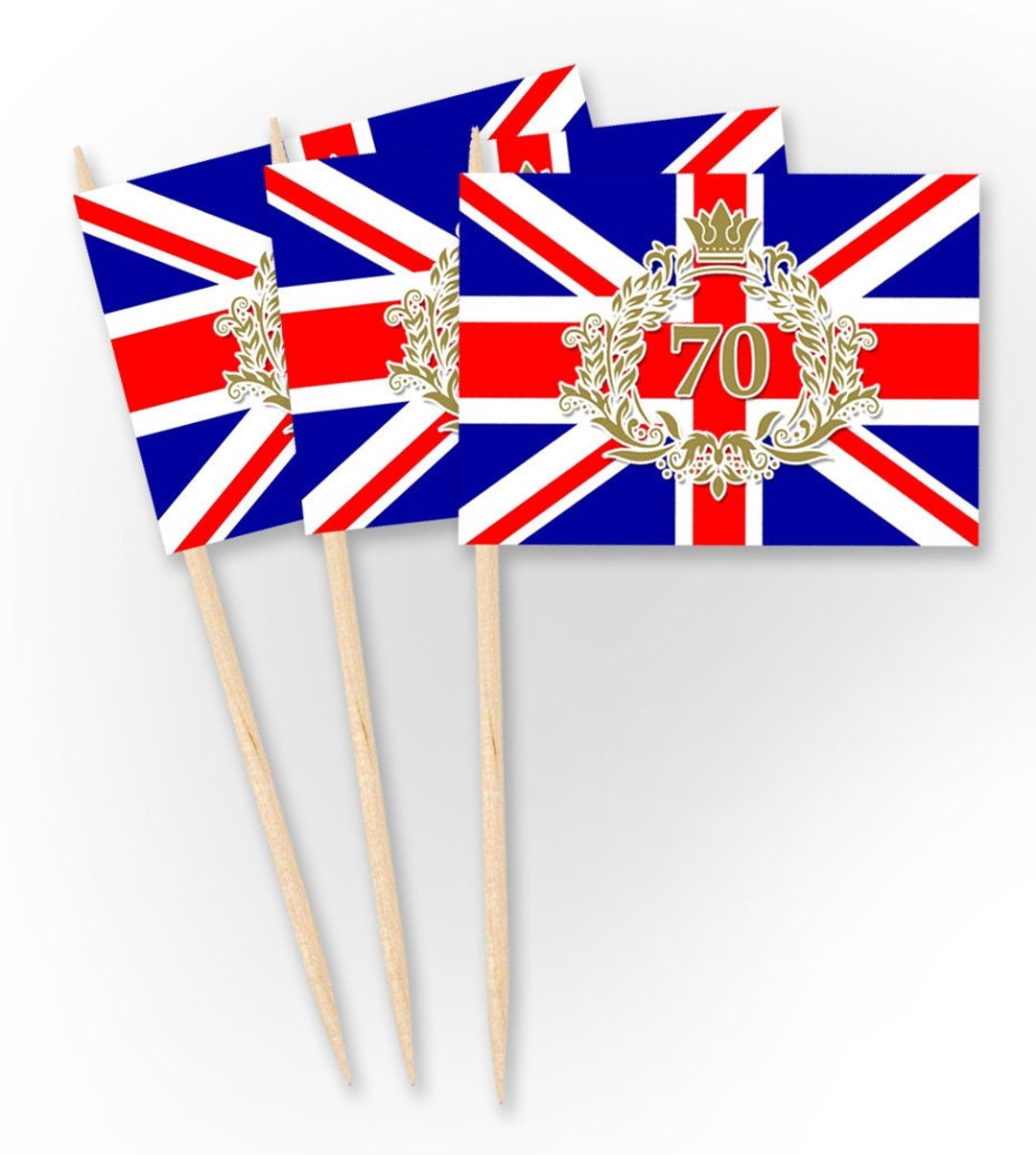 15 X Union Jack Flag Cupcake Cake Toppers Flags Jubilee Party ...
