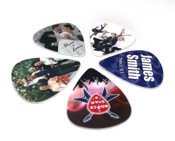 100 X Custom Printed Guitar Picks Wedding Favours Business | Etsy