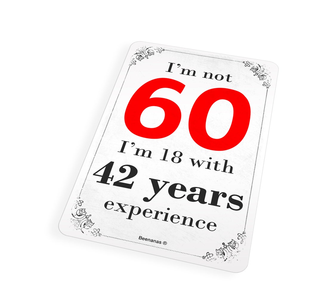 I'm Not 60 Birthday Funny 60th Cute Keepsake Fridge Magnet - Etsy