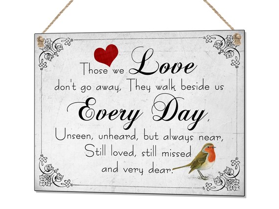Those We Love Robin Sympathy Plastic Hand Made Plaque Sign | Etsy UK