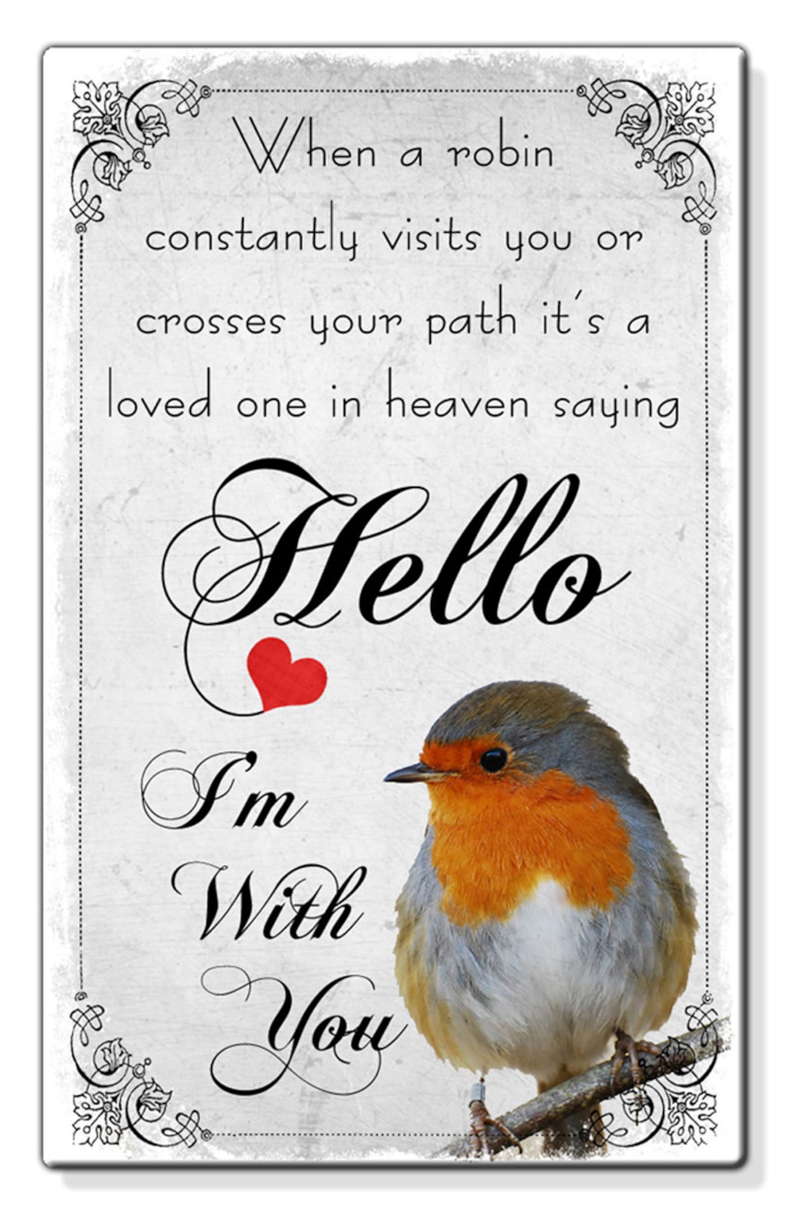 Those We Love Robin Sympathy Plastic Hand Made Plaque Sign Gift ...