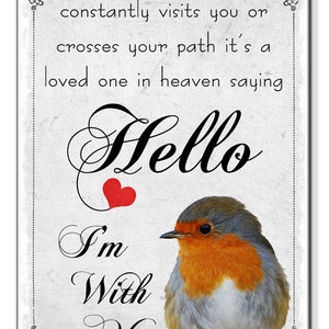 Those We Love Robin Sympathy Plastic Hand Made Plaque Sign Gift ...
