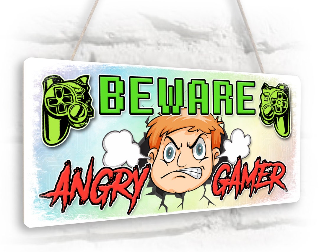 Angry Gamer Beware Gamer Door Sign Plaque - Etsy