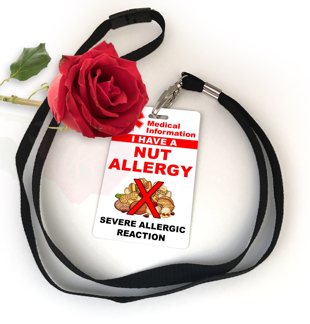 Nut Allergy Information Disability Awareness Information Card & Lanyard ...
