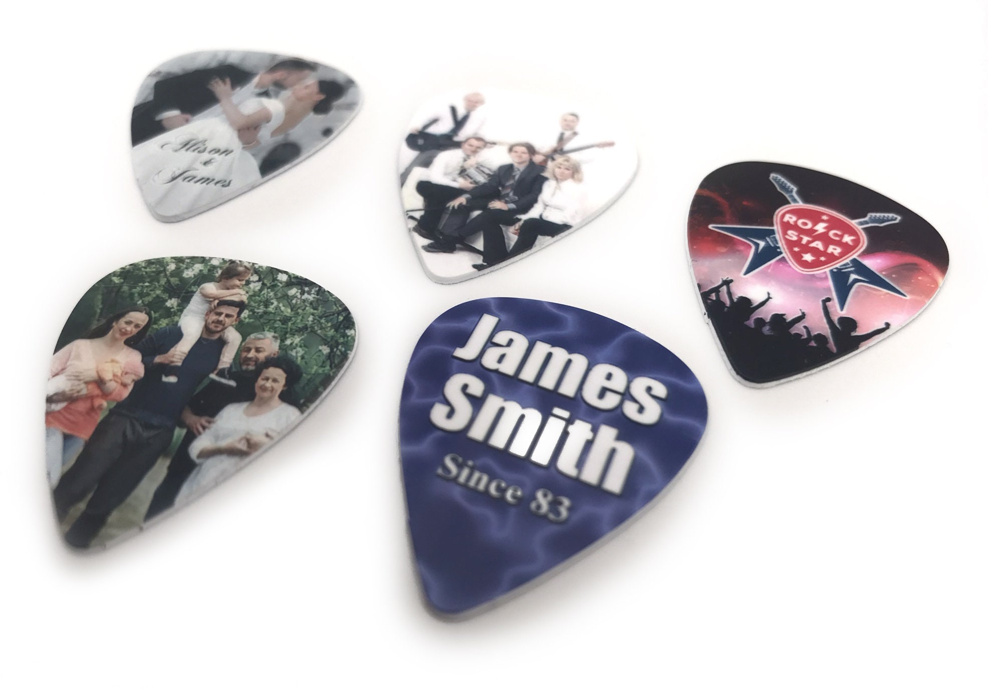 10 X Custom Printed Personalised Plectrums for Guitar Players - Etsy UK